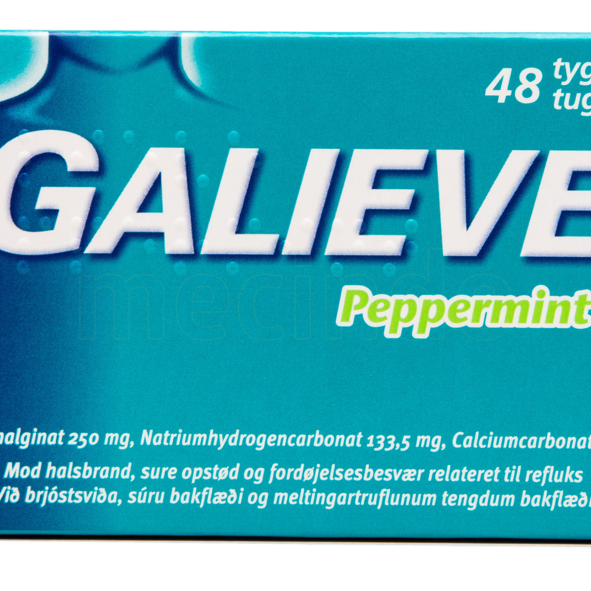 Køb Galieve Peppermint 250 + 133.5 + 80 mg 48 Tabl. - Mecindo – Mecindo.dk