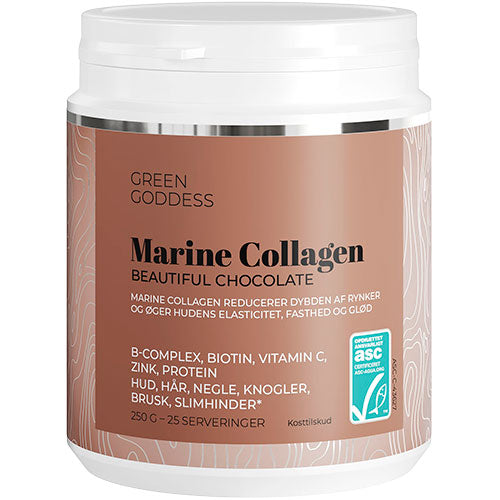 Green Goddess Marine Collagen Beautiful Chocolate | 250 gr – Mecindo.dk