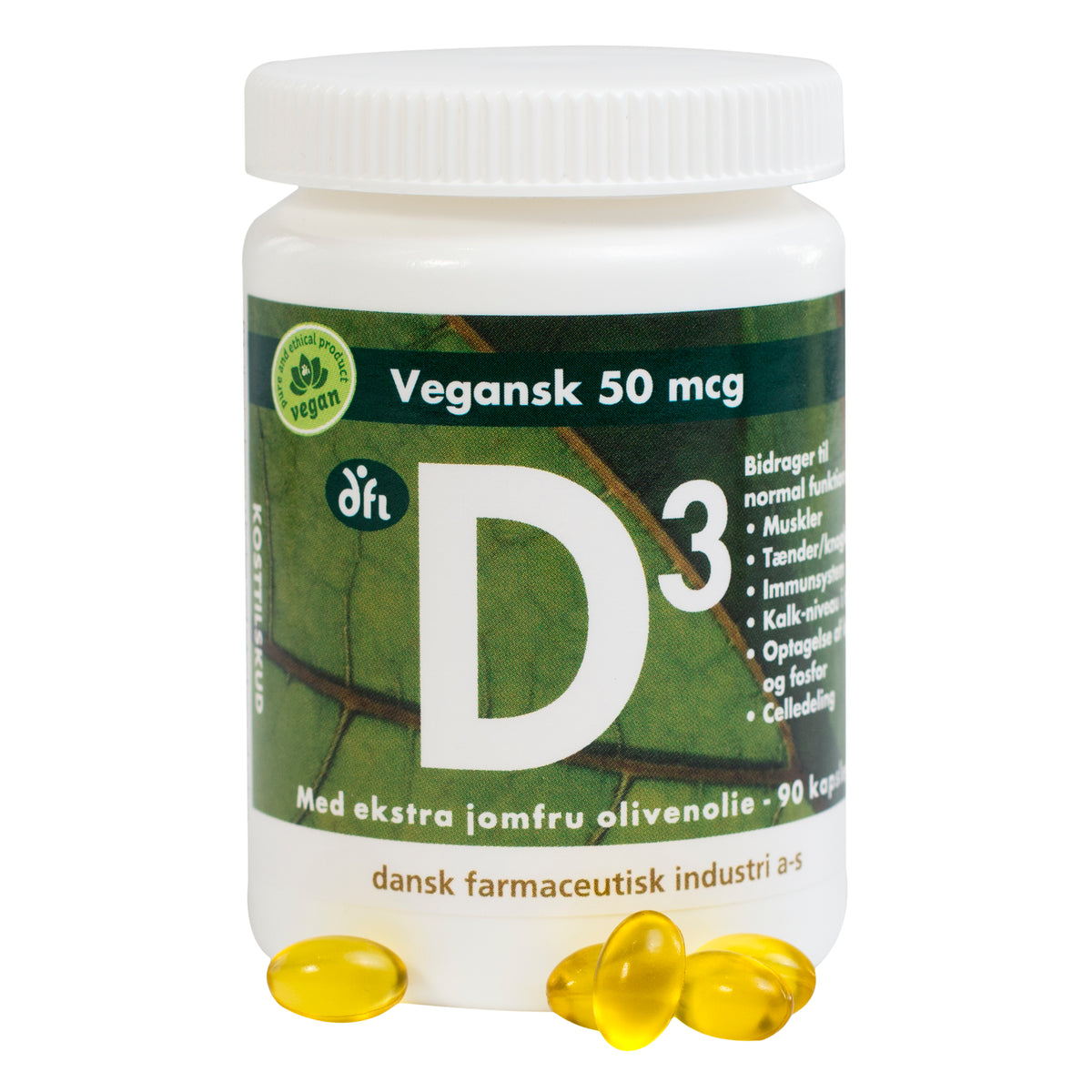 Køb DFI D3 vitamin 50 mcg vegansk 90 Kapsler - Mecindo – Mecindo.dk