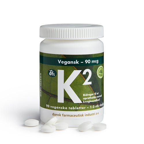 Køb DFI K2 vitamin 90 mcg vegetabilsk 90 Tabl. - Mecindo – Mecindo.dk