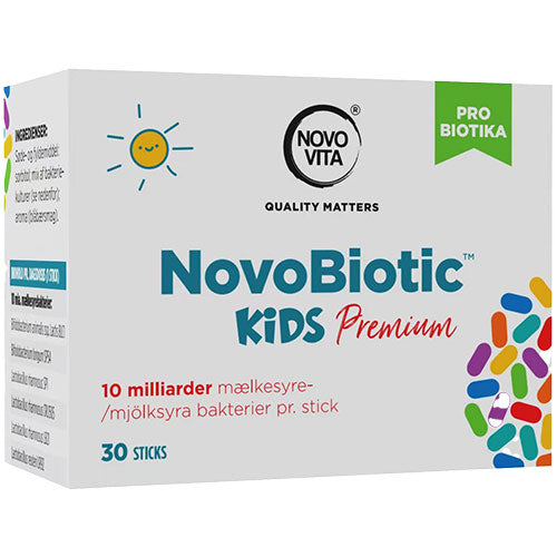 Køb NovoBiotic Kids Premium Mælkesyrebakterier 60 g - Mecindo – Mecindo.dk