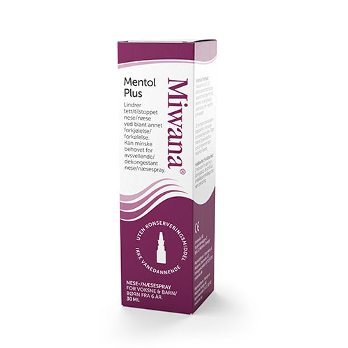 Køb Miwana Næsespray Saltvand Mentol Plus 30 ml - Mecindo – Mecindo.dk